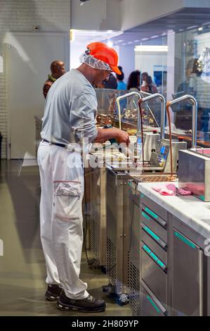 Visiting Cailler chocolate museum and factory. Broc, Switzerland Stock ...