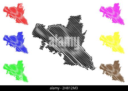 Erode district (Tamil Nadu State, Republic of India) map vector ...