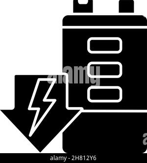Battery voltage loss icon. Accumulator low status, business process ...