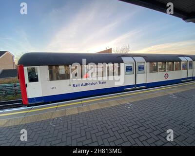 A Rail Adhesion Train running on the Central Line of the London ...