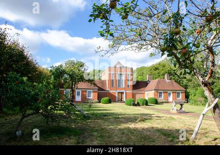 Sandham Memorial Chapel in Burghclere,Hampshire, a red brick building ...