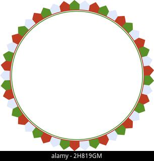 Round frame Christmas lights bulbs. Greeting card Stock Vector Image ...