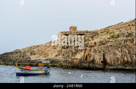 Camouflaged WW2 stone military pillbox at Qrendi, Malta Stock Photo - Alamy