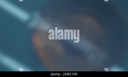 A Venetian blinded window in the midst of a fuzzy pink haze Stock Photo ...