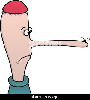 Dumb boy with long nose, cartoon illustration Stock Vector Image & Art ...