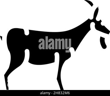 Donkey glyph icon. Farm animal vector illustration. Agriculture sign ...