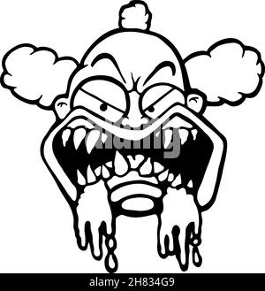 Vector illustration of bloody vampire teeth on black background ...