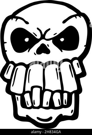 Angry painted skull, vector illustration Stock Vector Image & Art - Alamy
