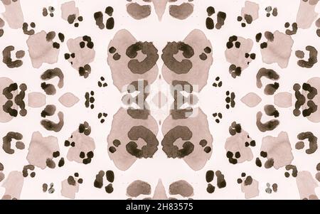 Seamless Leopard Artwork. Watercolour Giraffe Fur Texture. Brown ...
