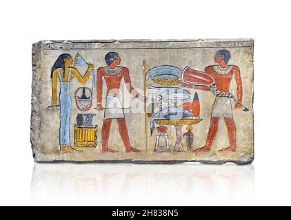 Ancient Egyptian painted relief panel of Cheti and his wife,circa 1980 ...