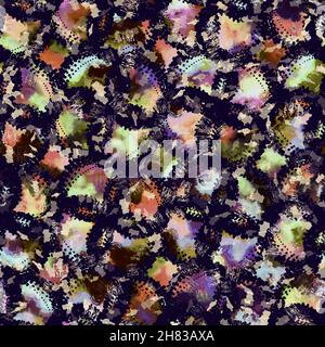 Exotic multicoloured boho mottled camouflage scatter print. Seamless ...