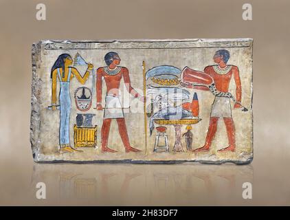 Ancient Egyptian painted relief panel of Cheti and his wife,circa 1980 ...