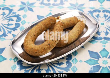 Alheira, portuguese smoked sausage replacing the traditional pork meat ...