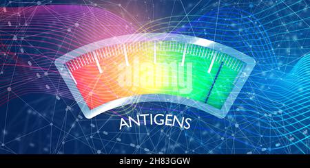 Antigens level scale with arrow. The measuring device icon. Sign ...