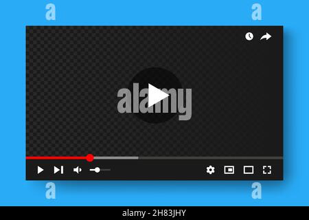 Video full frame element mockup template. Multimedia player interface ...