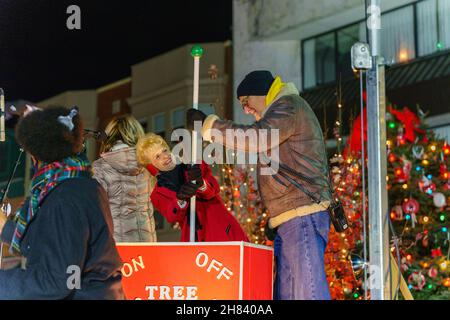 Ephrata, PA, USA - November 26, 2021: Rudolph the Red Nose Reindeer and ...