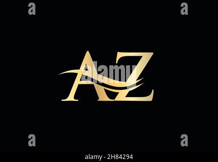 AZ Logo Design Business Typography Vector Template. Creative Linked ...