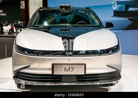 Weltmeister M7 on display at the 2021 Guangzhou Auto Show, Guangdong ...