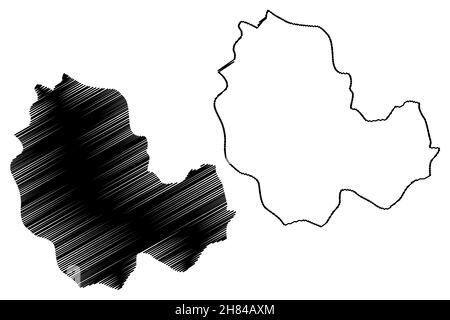 Siang district (Arunachal Pradesh State, Republic of India) map vector ...
