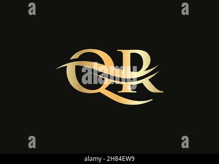 Premium letter QR logo with an elegant corporate identity template ...