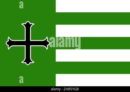 official flag of Anasco untied states of America at cloudy sky ...