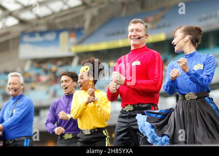 The Wiggles perform before game one of the series international ...