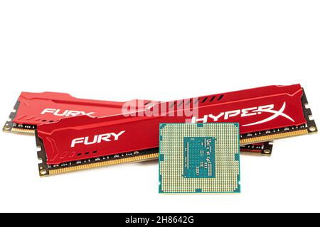 Random access memory and central processing unit of modern computer ...