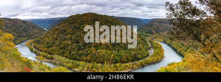 View of the New River Gorge and Thurmond from Concho Rim Overlook, West ...