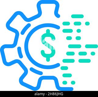 digitization of processes business manager icon color illustration ...