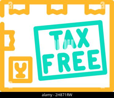 tax exemption color icon vector. tax exemption sign. isolated symbol ...