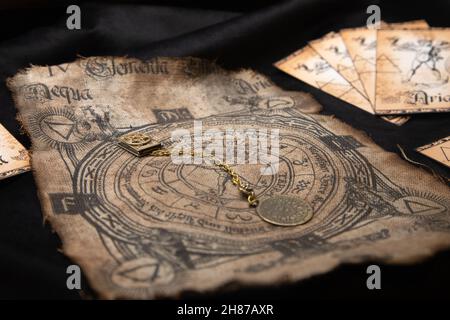 Ancient esoteric witchcraft background. Occultims and paganism old ...