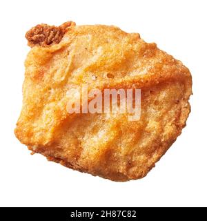 SIngle chicken nugget isolated on a white background Stock Photo - Alamy