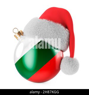 Christmas ball with Bulgarian flag, 3D rendering isolated on white ...
