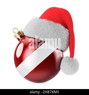 Christmas in Latvia, concept. Christmas Santa sleigh full of gifts with ...