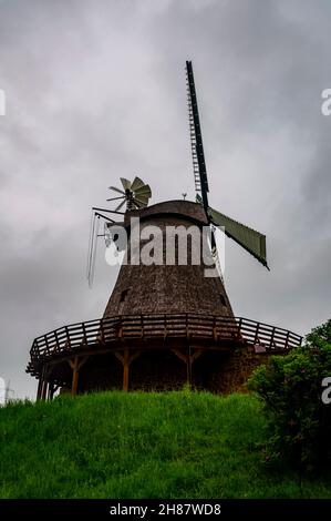 Traditional German windmill at Golf Club Herford e.V Stock Photo - Alamy