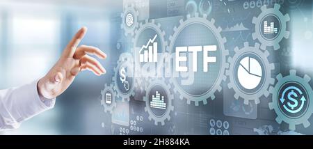 ETF Exchange traded fund Trading Investment Business finance concept on ...