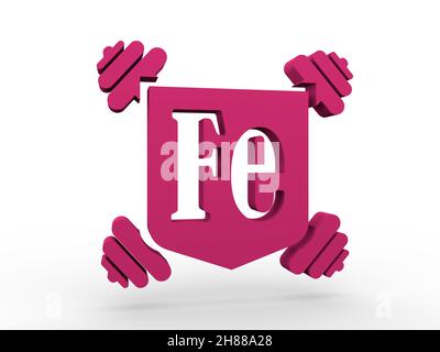 Iron text and dumbbell icon. Image relative for gym and bodybuilding ...