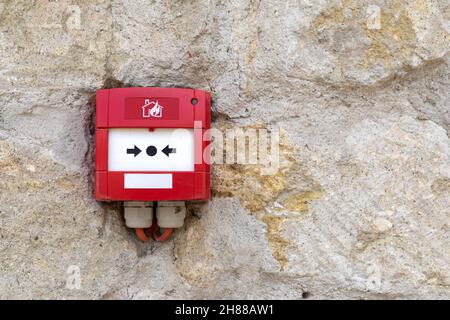 Closed-up of Fire alarm press machine inside a hospital Stock Photo - Alamy