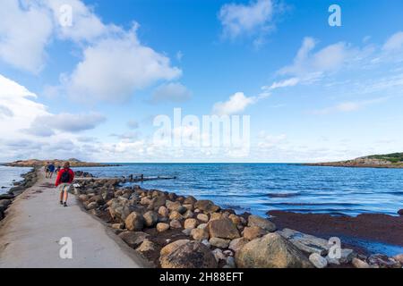 Halmstad: causeway to a rock island in Steningestrand, Kattegat sea ...