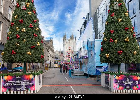 ABERDEEN CITY SCOTLAND UPPERKIRKGATE ABERDEEN CHRISTMAS VILLAGE FUNFAIR ...
