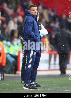 Sheffield, UK. 28th Nov, 2021. Morgan Gibbs-White #27 of Sheffield ...