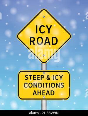 Icy Road Signs Stock Vector Image & Art - Alamy