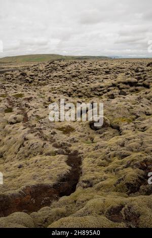 Ancient Lava fields in Iceland beside Þorbjörn mountain and the Blue ...