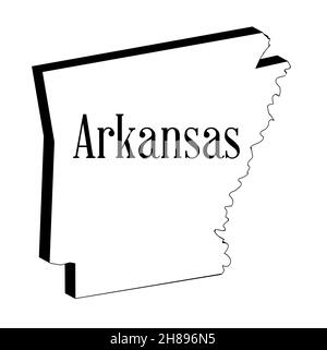 Arkansas 3D Silhouette Map Stock Photo - Alamy