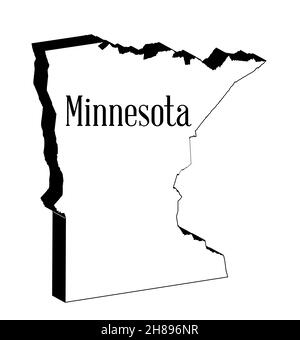Minnesota 3D Silhouette Map Stock Photo - Alamy