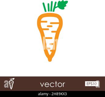 Parsnip root outline icon. Vegetable vector illustration Stock Vector ...