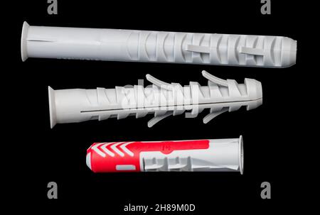 set of plastic wall anchors isolated Stock Photo - Alamy