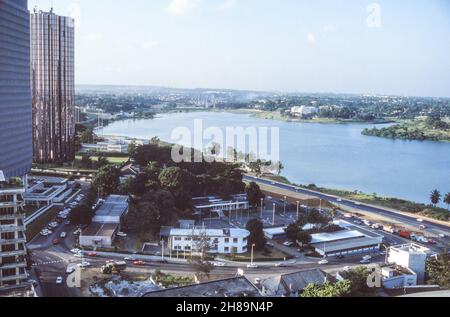 Abidjan, Côte d'Ivoire, November 1986. From Immeuble Pyramide looking ...