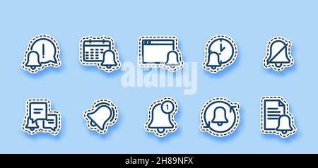 Notification line art sticker vector illustration isolated background ...