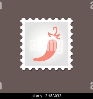 Pepper stamp. Outline vector illustration, eps 10 Stock Vector Image ...
